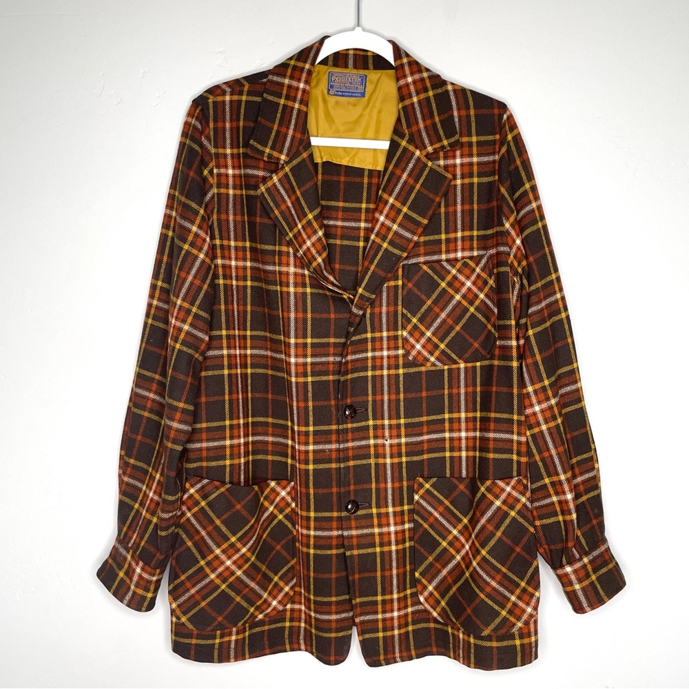 Pendleton Vintage Plaid 100% Virgin Wool Men’s Blazer… - Gem